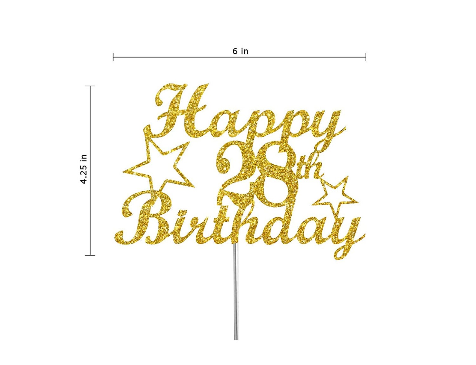 28th Birthday Cake Toppers double Side Glitter Adult Party - Etsy