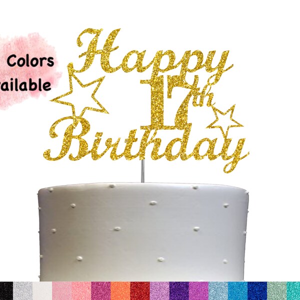 17th Birthday Cake Topper - Etsy