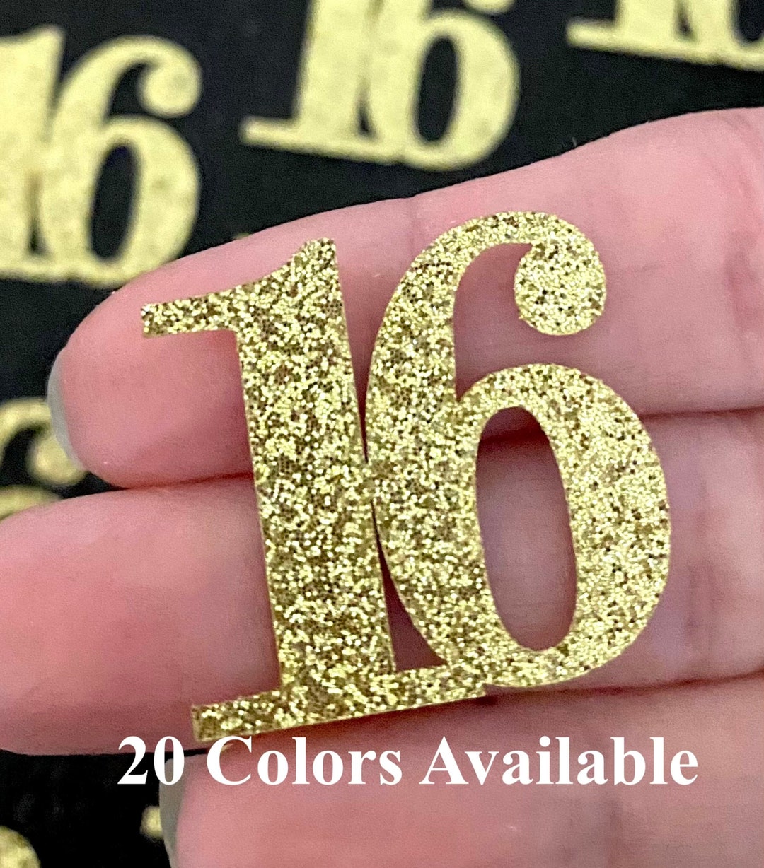 Any Number 16th Birthday Confetti 1 Inch Number 16 Glitter Confetti ...