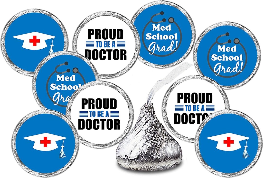 Med School Graduation Party Stickers (set of 216) Kisses Stickers ...