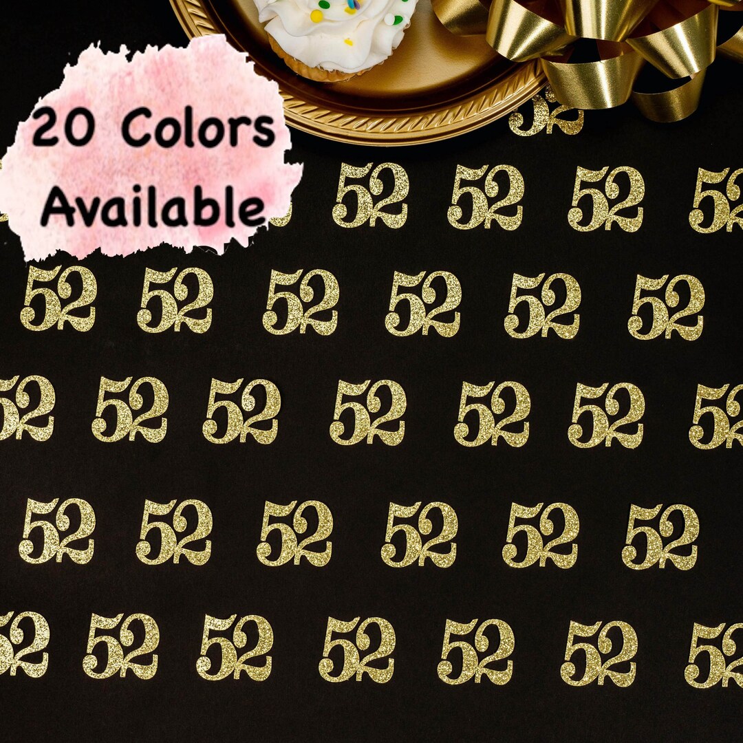 52nd Birthday Confetti 1 Inch Party Glitter 52nd Birthday Party ...