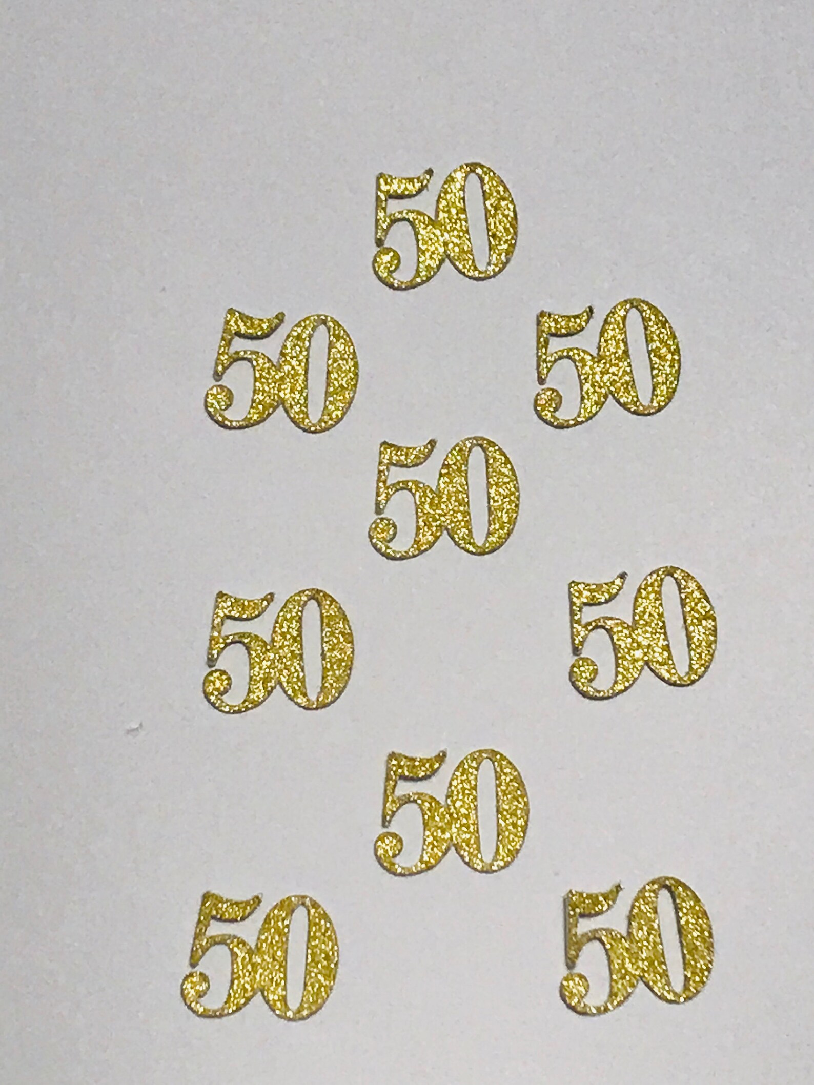 50th Anniversary (set of 50) Gold Glitter Confetti 50th Party Favors ...