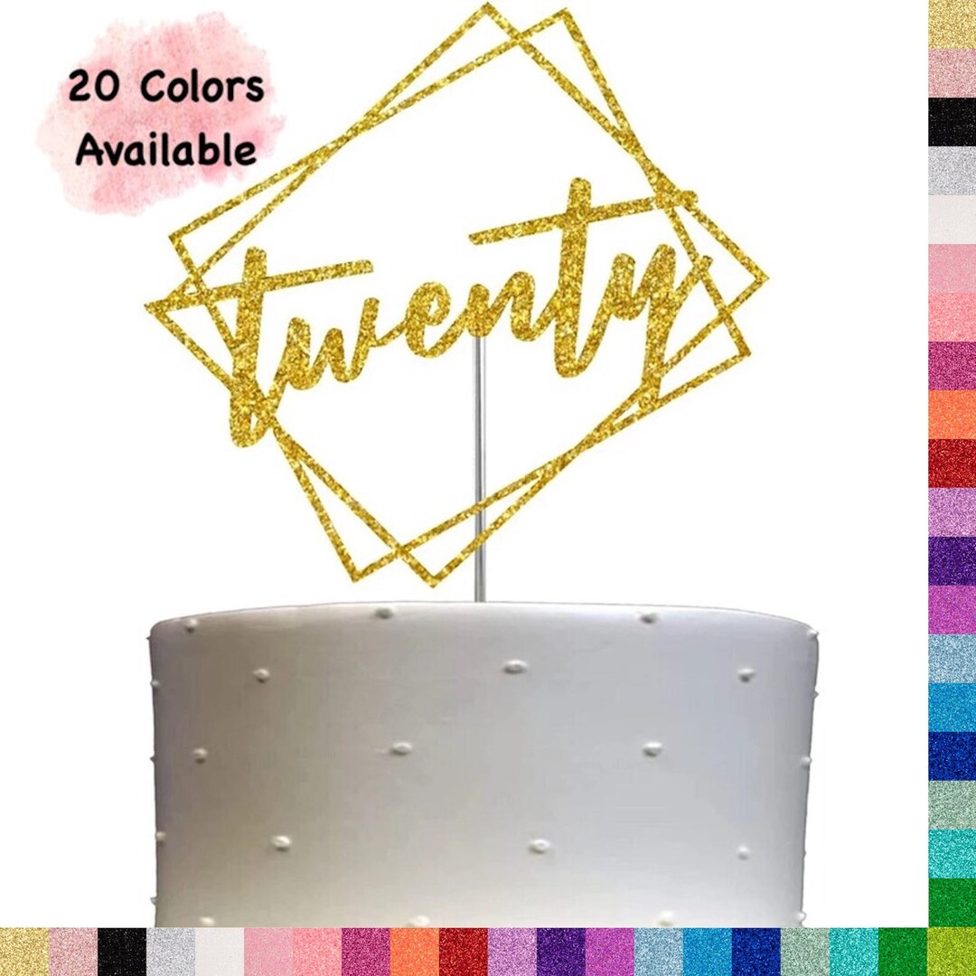 20th Birthday Cake Topper | Twenty Cake Topper | Modern Chic Party ...