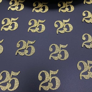 Any Number 25th Birthday Confetti 1 Inch Number 25th Glitter Confetti ...