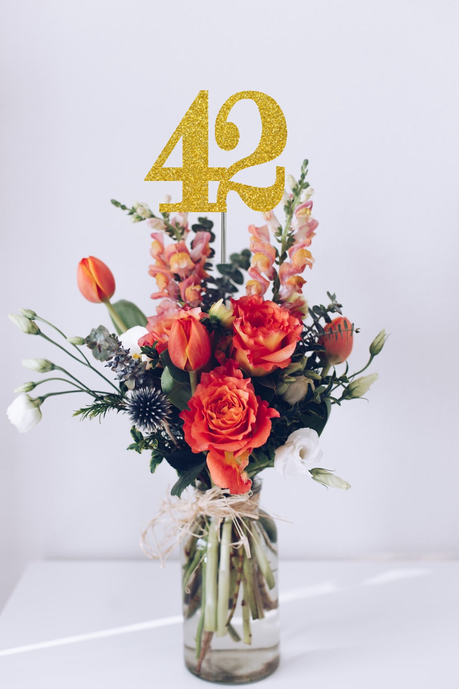42nd Birthday Centerpiece (set of 3) Single or Double Side Glitter ...