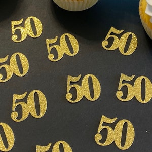 50th Anniversary (set of 50) Gold Glitter Confetti 50th Party Favors ...