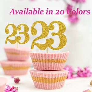 Any Number 23rd Birthday Cupcake Toppers 2 Inches Tall Any Age Glitter ...