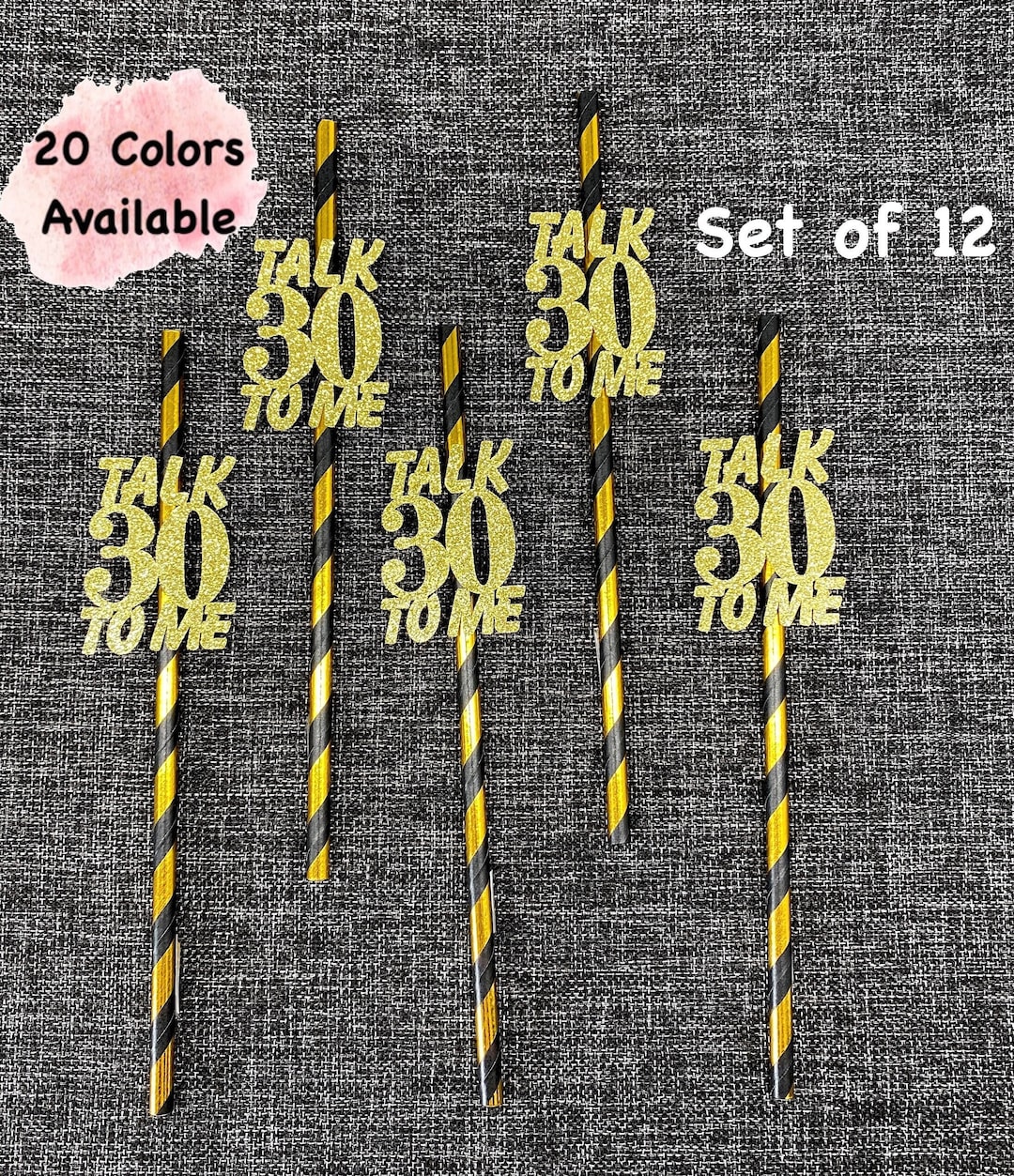Talk 30 to Me 30th Birthday Party Straws With Number (SET OF 12) Adult ...