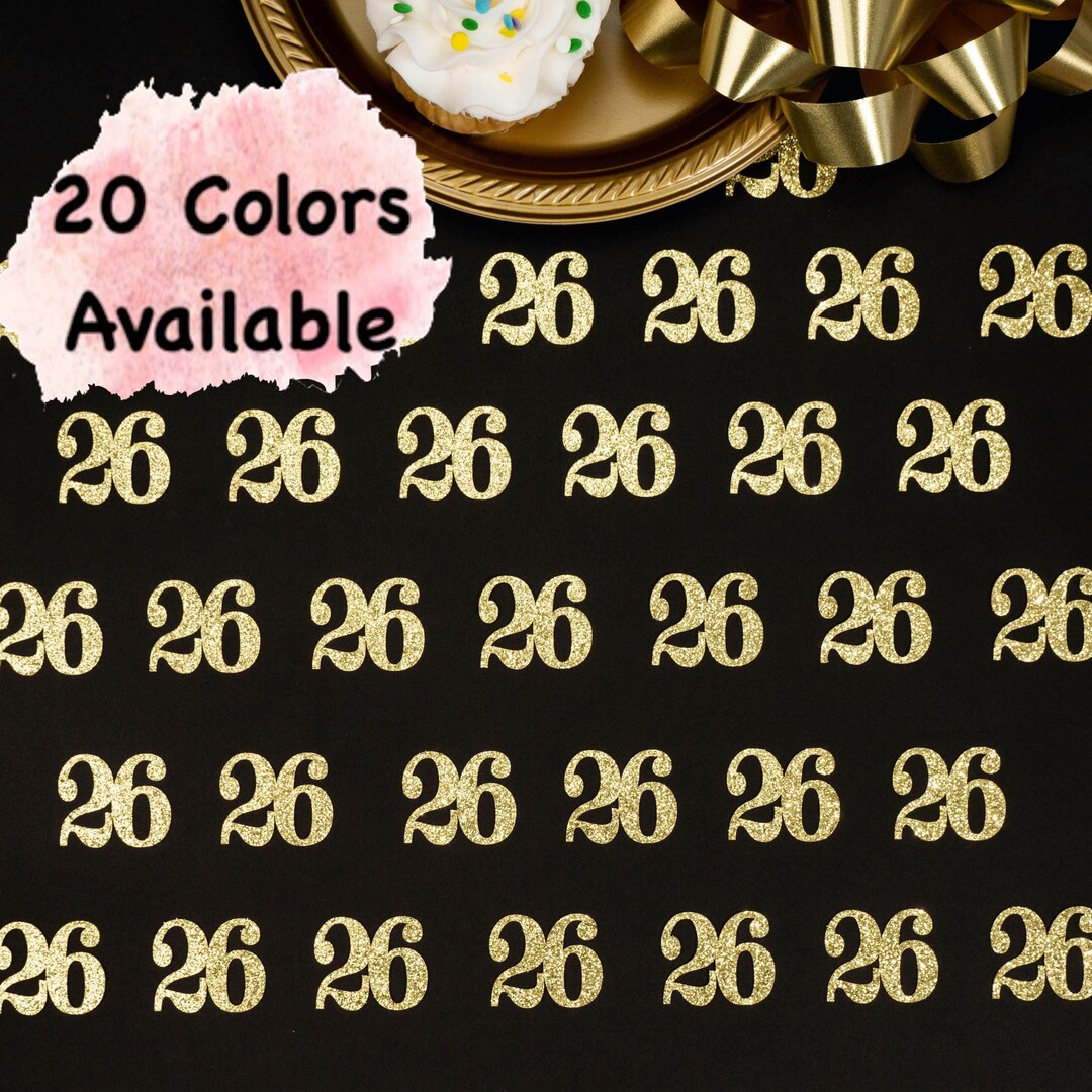 26th Birthday Confetti 1 Inch Party Glitter 26th Birthday Party ...