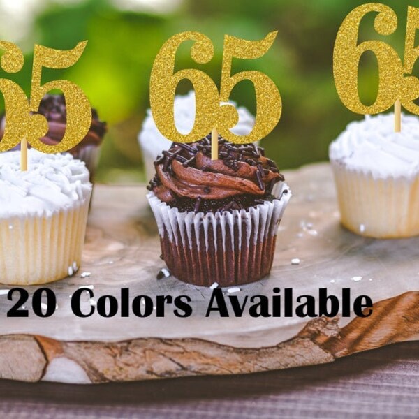 65th Birthday Cupcake Toppers - Etsy