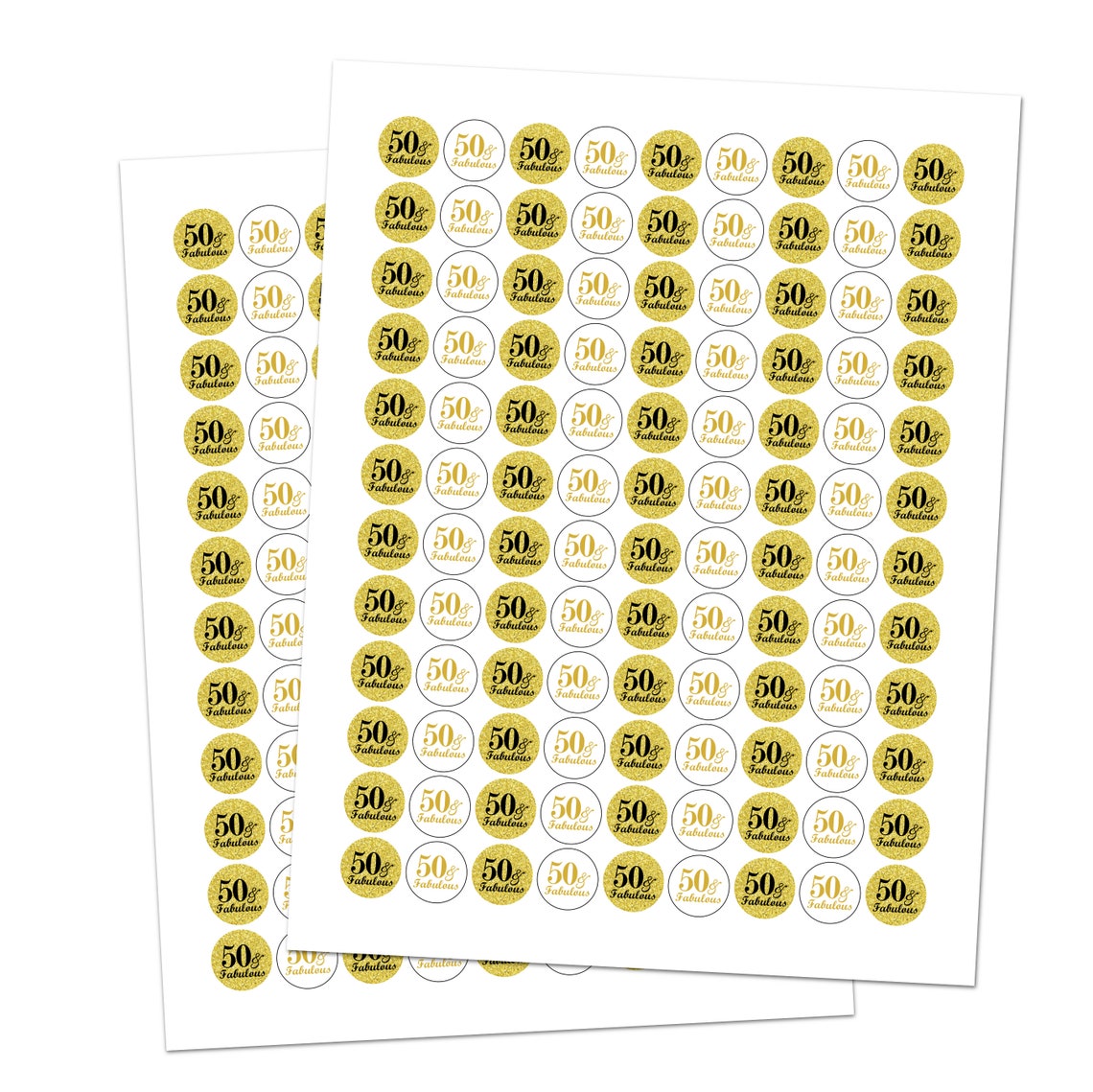 Any Age 50 and Fabulous Birthday Kisses Stickers set of 216 - Etsy
