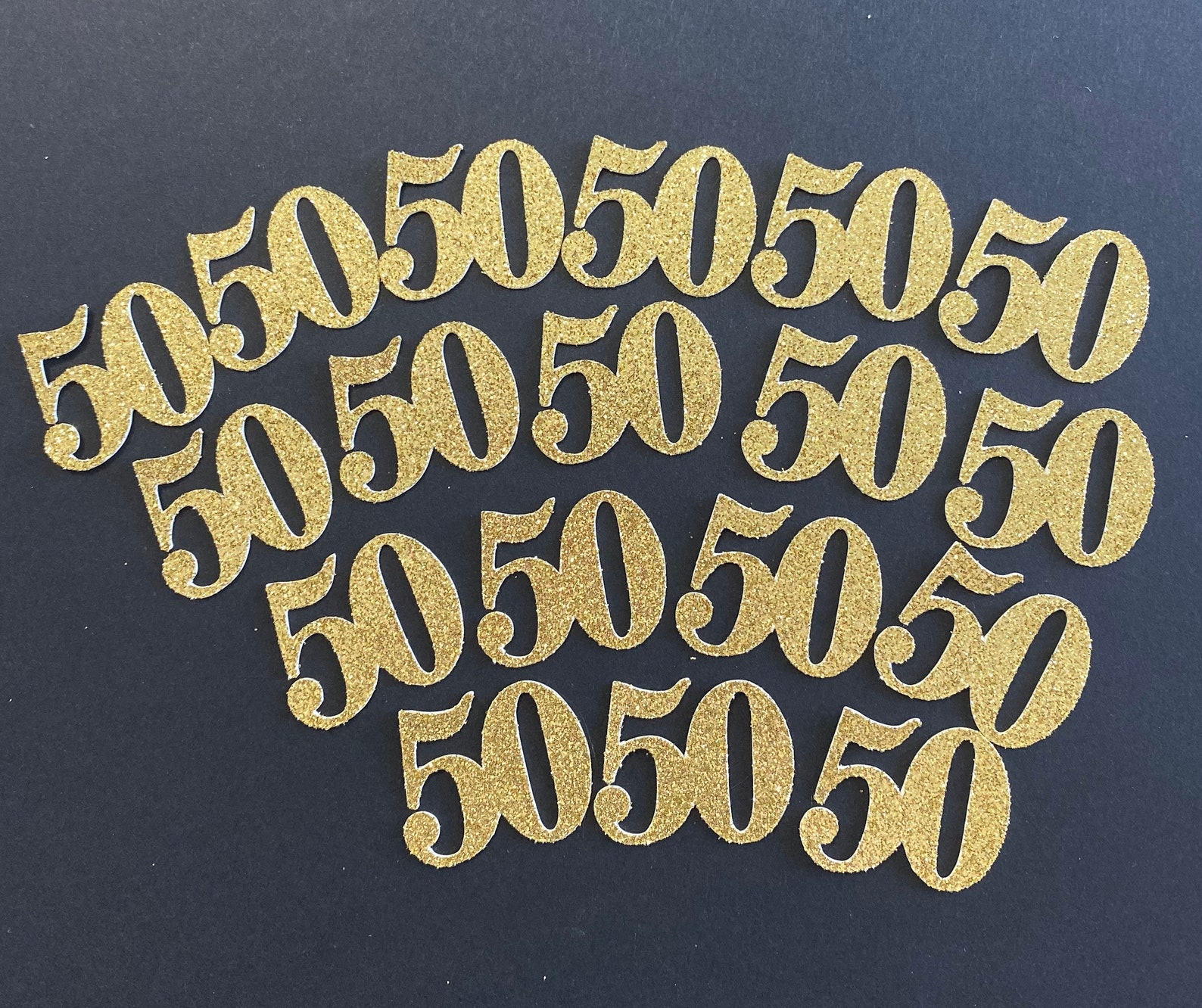 50th Anniversary (set of 50) Gold Glitter Confetti 50th Party Favors ...