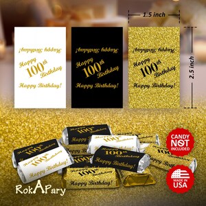 100th Birthday Party Favors | Set of 60 Glossy Stickers | Labels for ...