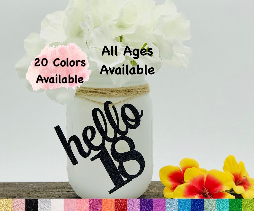 18th Birthday Decorations Number Cutout for Centerpiece 20 Colors ...