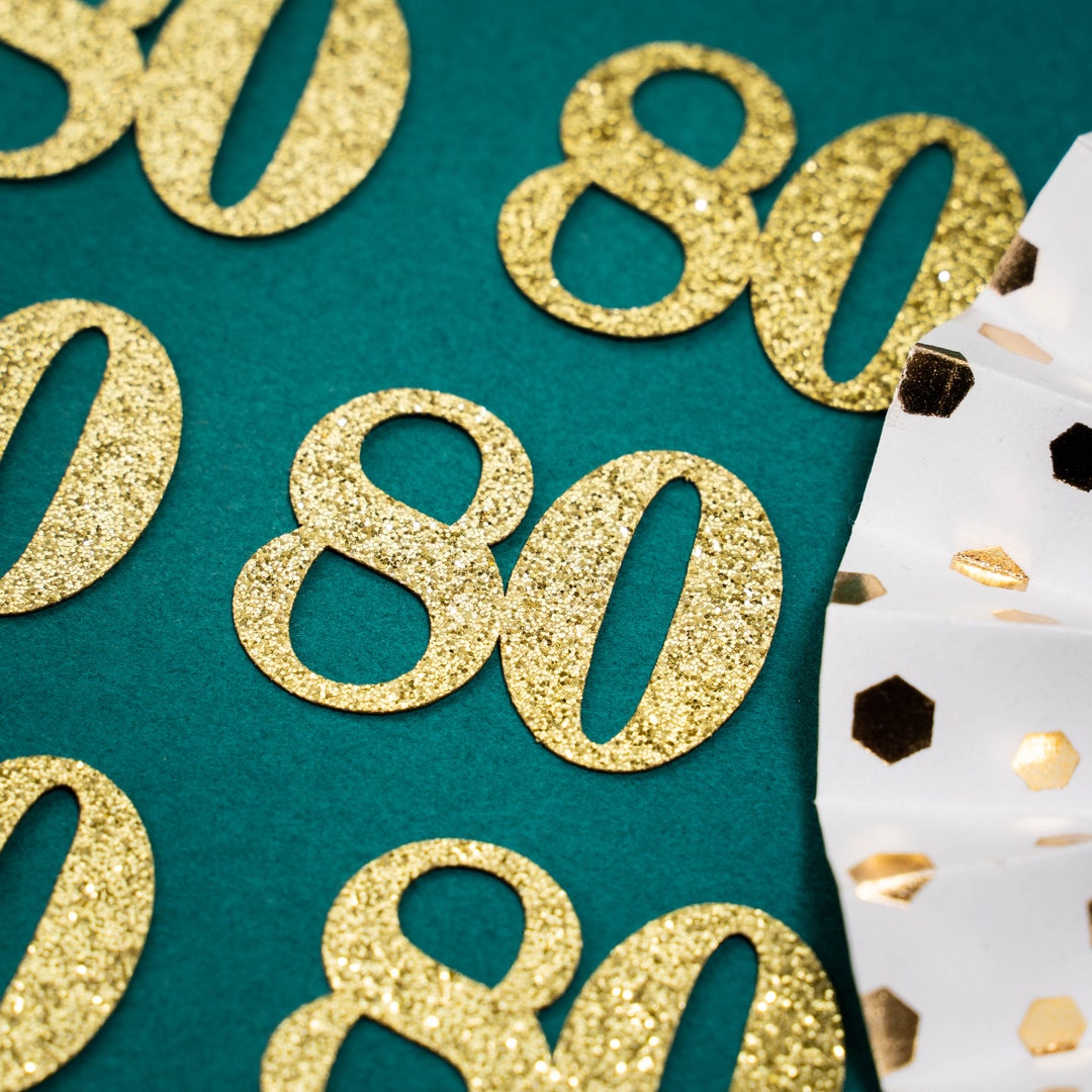 80th Birthday Confetti Party Favors 80th Anniversary Decorations Party ...