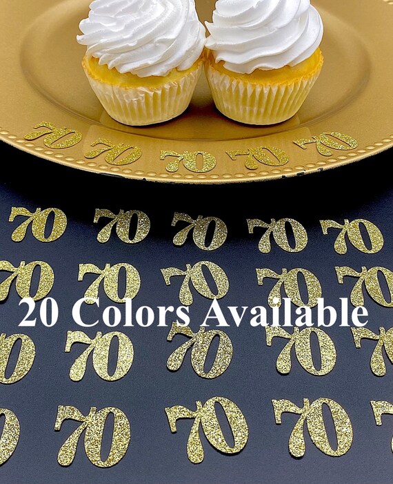 ANY NUMBER 70th Birthday Confetti 1 Inch Adult Party | Etsy