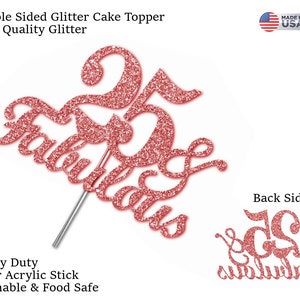 25th Birthday Cake Topper 25 & Fabulous Cake Topper Cupcake Topper and ...
