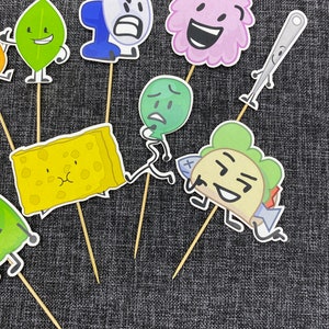 Set of 12 BFDI Cupcake Toppers (2.5 Inches) - Battle for Dream Island ...