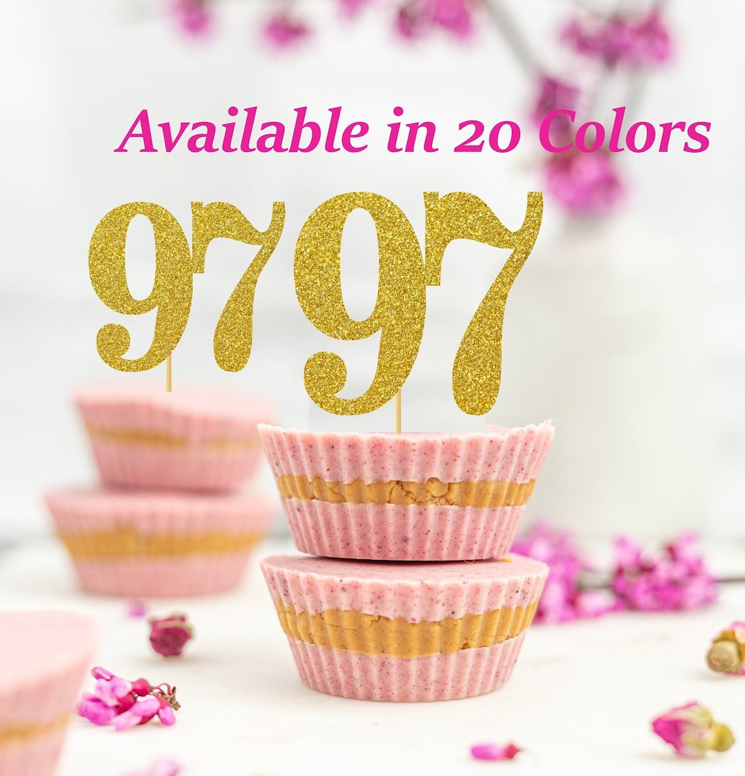 Any Number 97th Birthday Cupcake Toppers Adult Party Glitter 97th Party ...