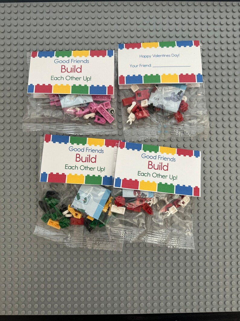 Lego Valentines Card good Friends Build Each Other Up - Etsy