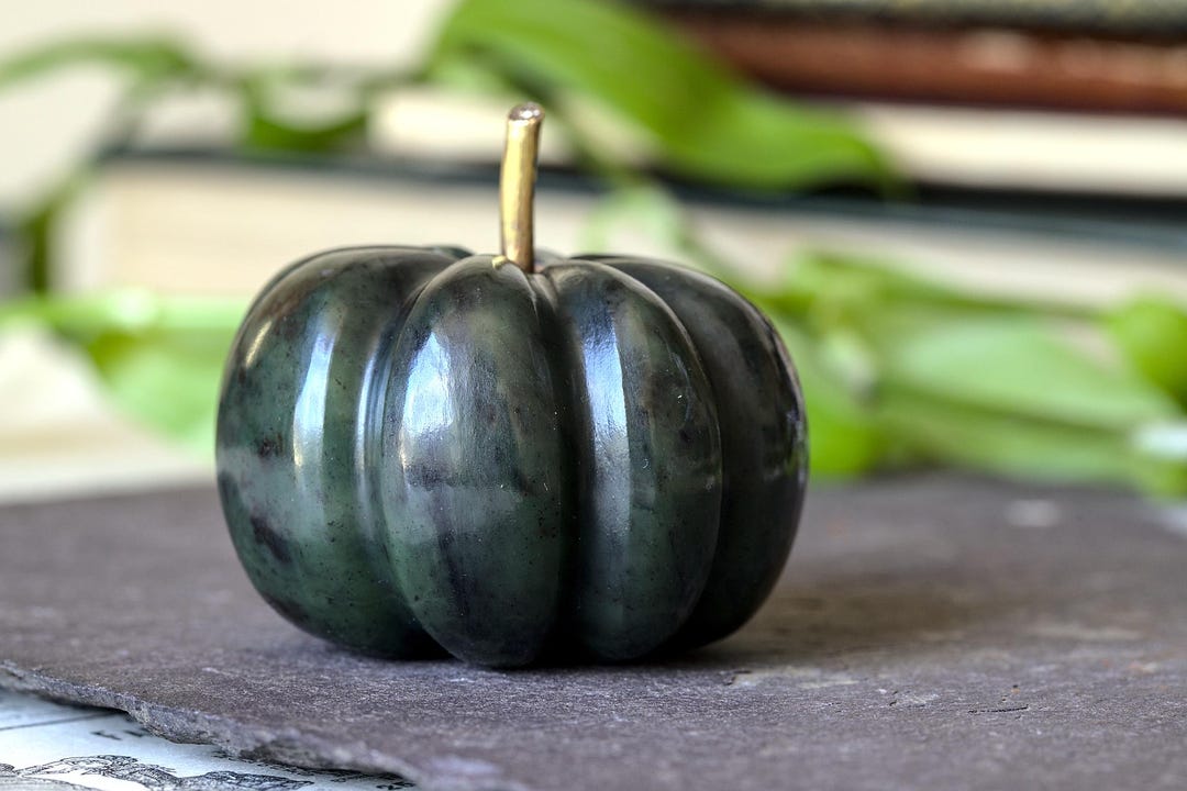 Rare Genuine Antique Imperial Nephrite Jade Gold Diamond Pumpkin Gum ...