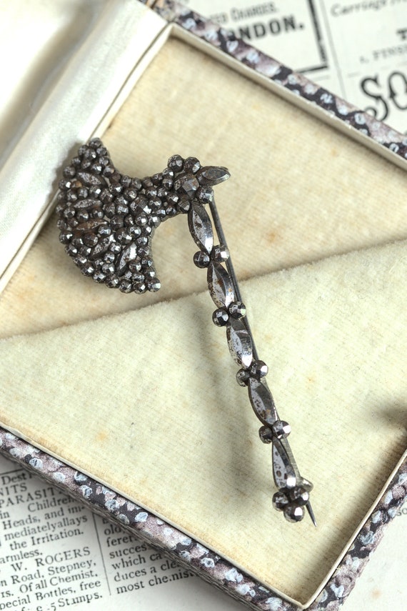 Rare Antique Victorian English Cut Steel Axe Brooch c1850 | Etsy