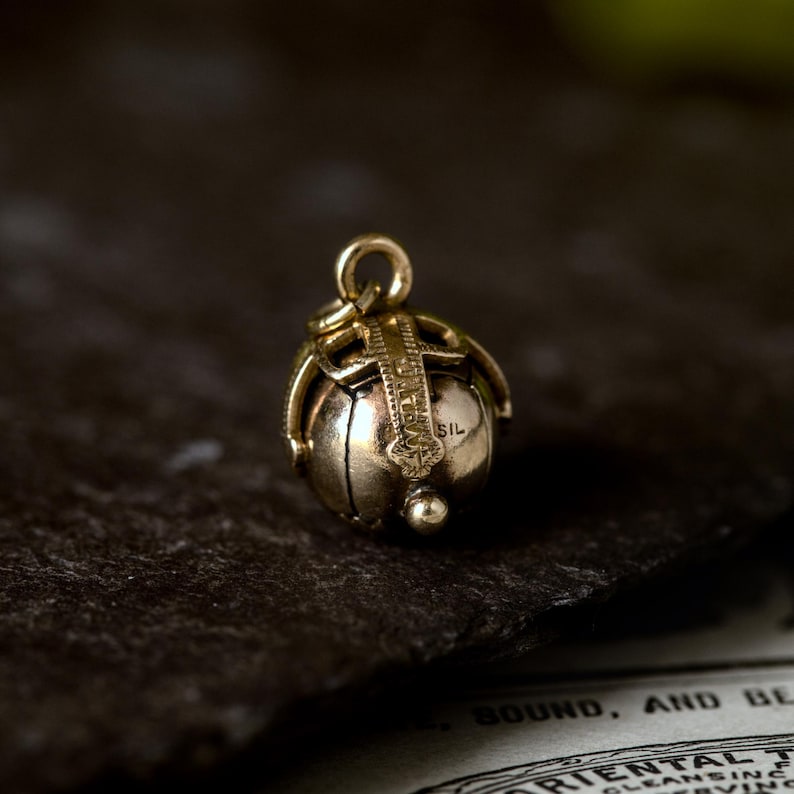 Wonderful Tiny Vintage English Gold Silver Masonic Orb Ball Cross ...