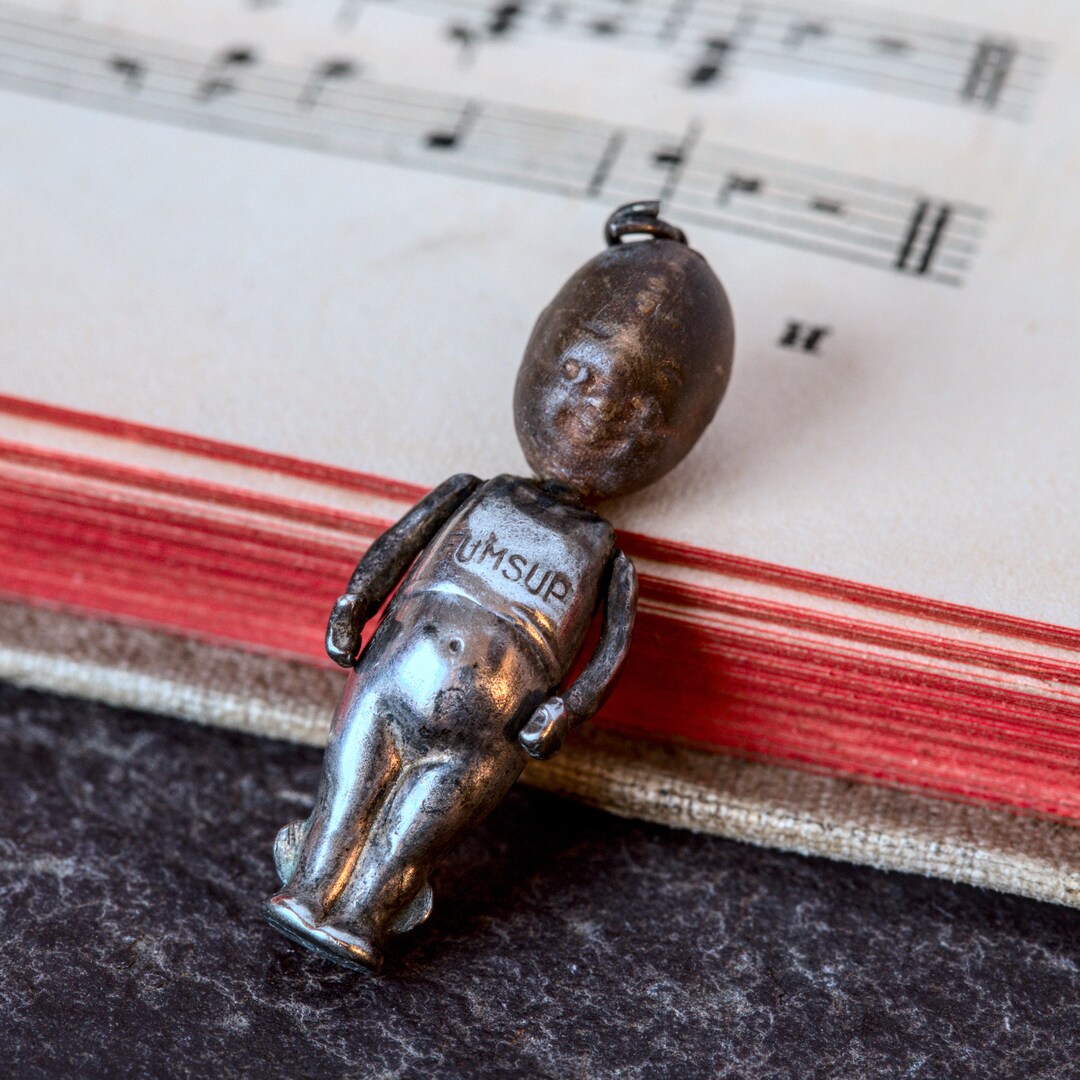 Antique English WWI Silver & Wood Fumsup Good Luck Charm Pendant 1914 ...