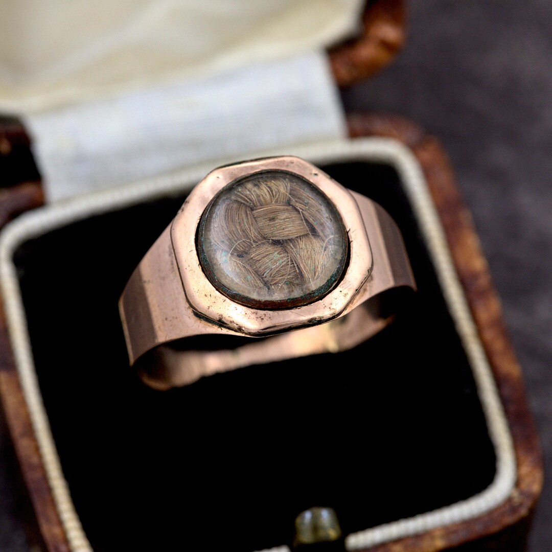 Genuine Rare Antique Georgian English 9K Gold Locket Ring 3 - Etsy