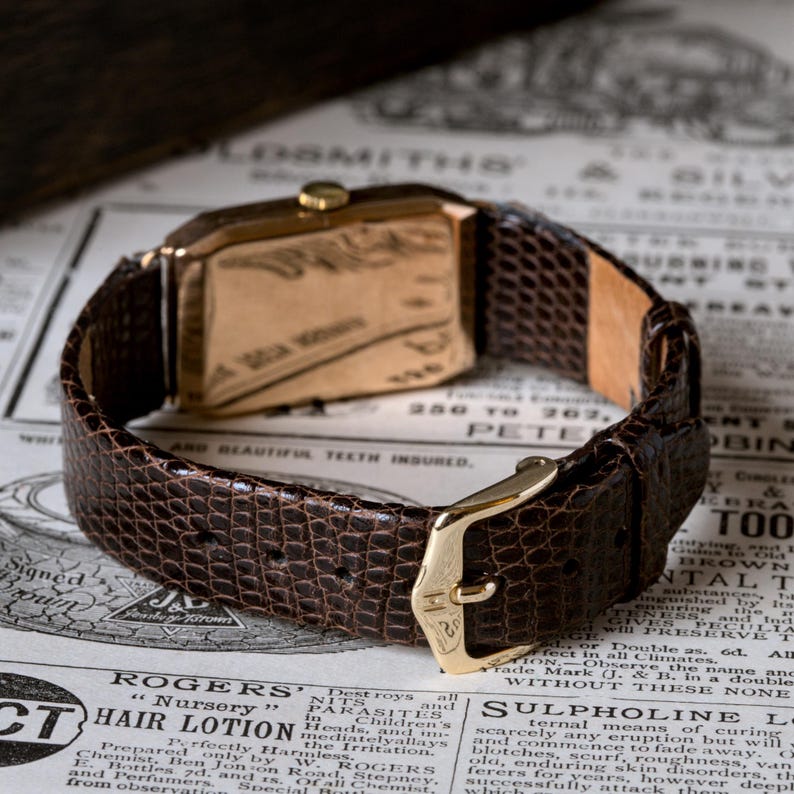 Reloj de pulsera Rolex Tank suizo genuino Art Deco de 1933 en oro de 9 ...