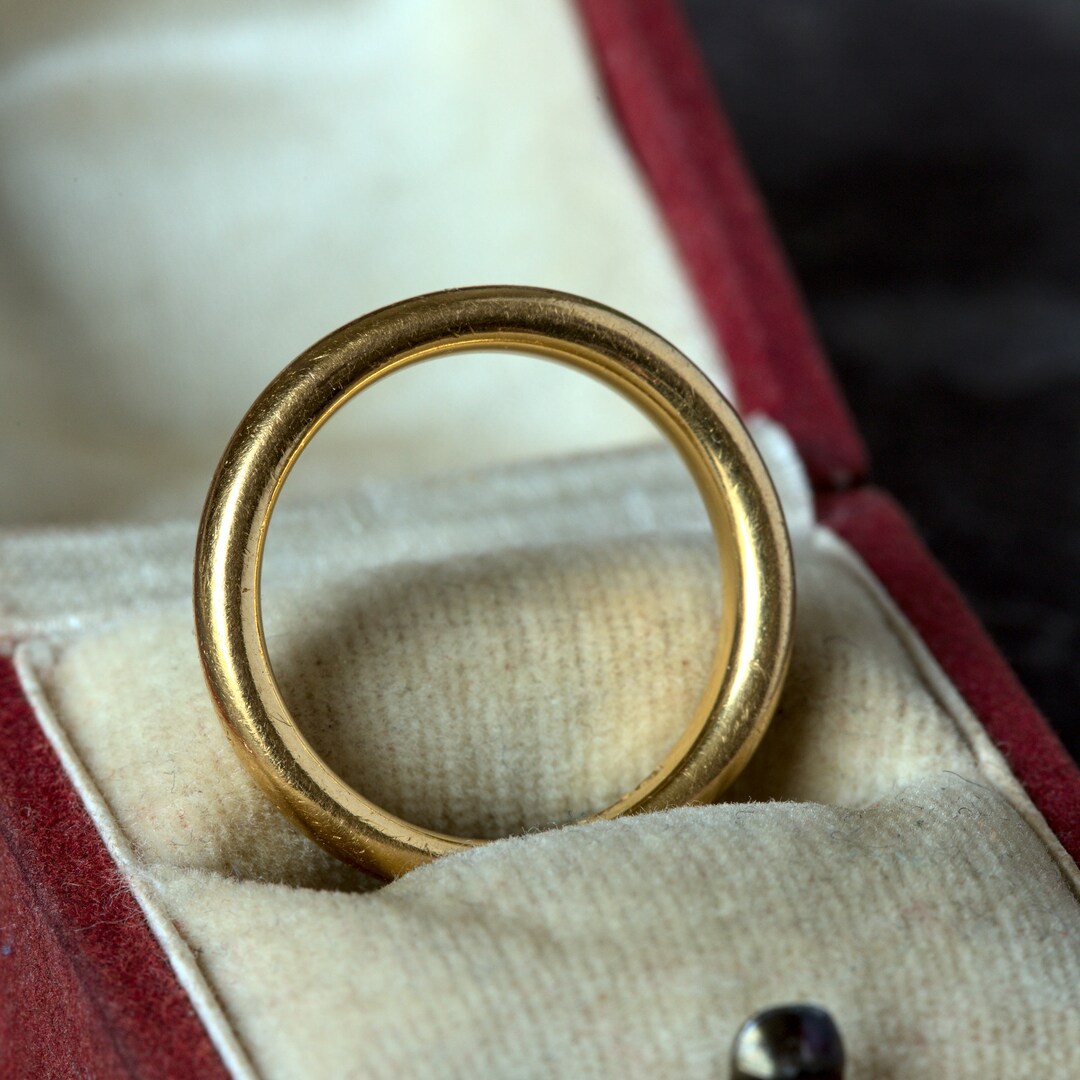 Incredible Heavy Antique English Art Deco 22K Gold Donut Wedding Band ...