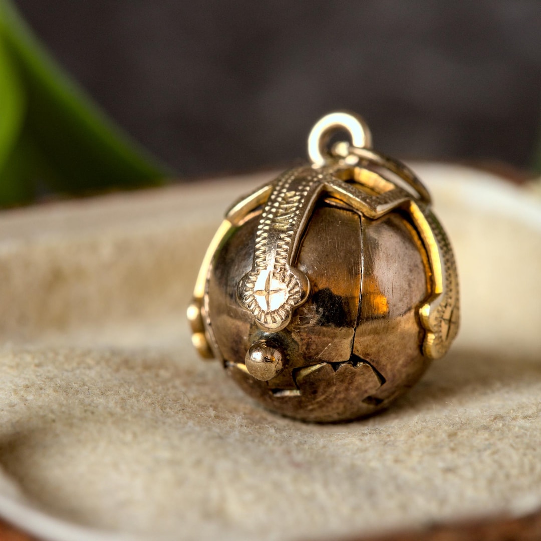 Vintage English 9K Gold Silver Masonic Orb Cross Transforming Pendant ...
