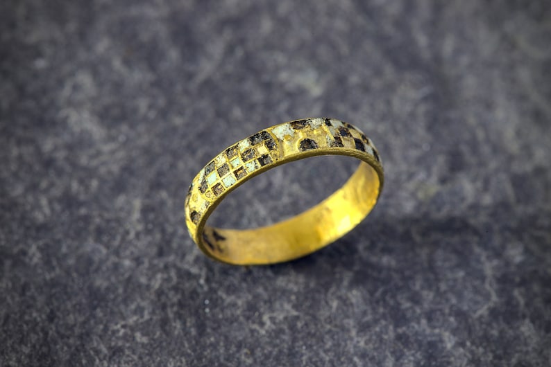 Rare Antique English Stuart Era 18K Gold Enamel Posy Ring 'O That I ...