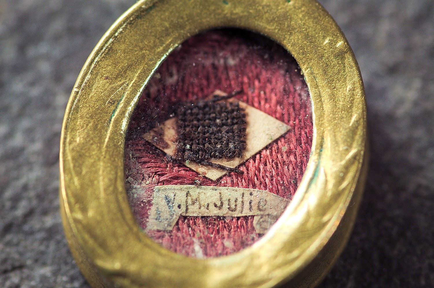 Genuine Antique Brass Religious Reliquary Locket Theca W/ Relic VM ...