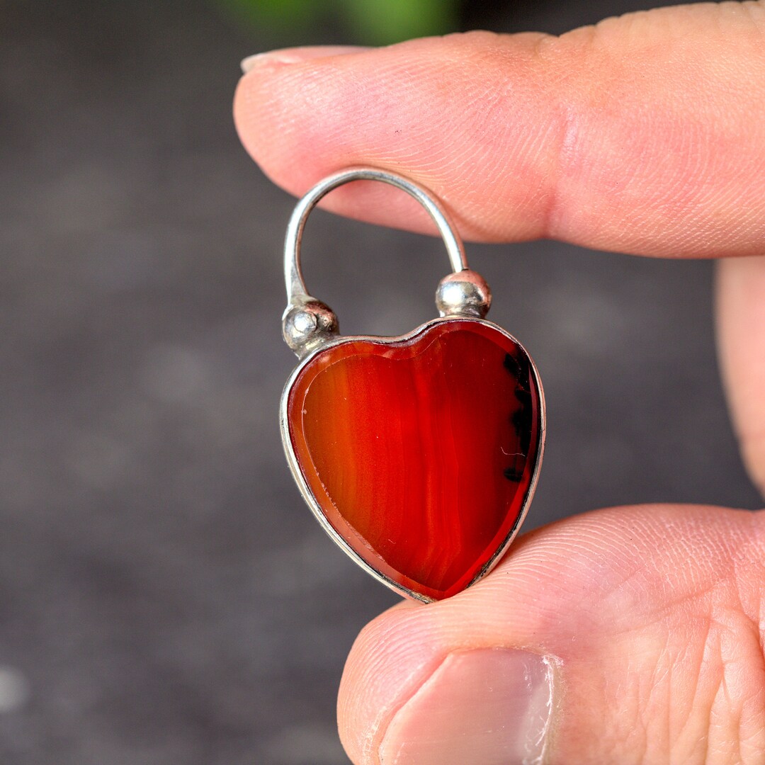 Antique Victorian Silver Carnelian Hardstone Agate Heart Bracelet ...