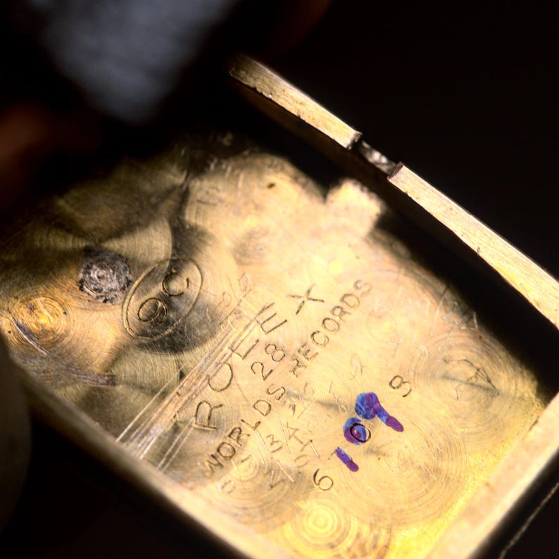 Reloj de pulsera Rolex Tank suizo genuino Art Deco de 1933 en oro de 9 ...