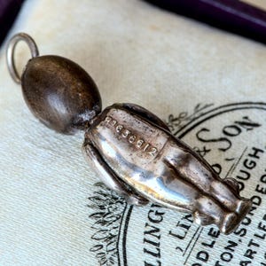Antique English WWI Silver & Wood Fumsup Good Luck Charm Pendant 1914 ...
