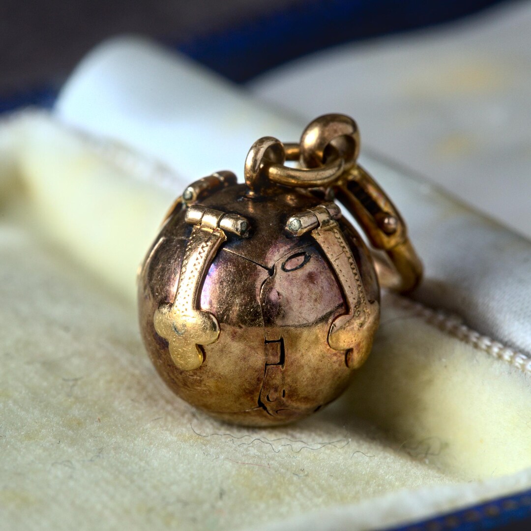 Rare Antique English 18K Gold Silver Masonic Orb Cross Pendant Charm ...
