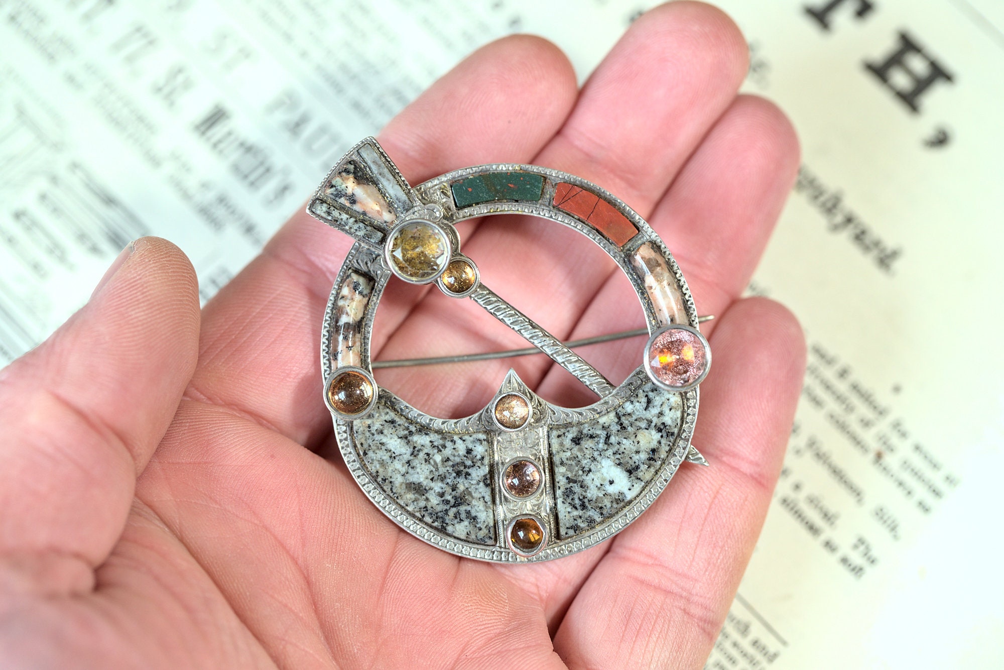 Antique Victorian Scottish Silver Aberdeen Granite Cairngorm - Etsy UK