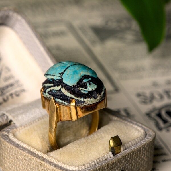 Gold Scarab Ring - Etsy