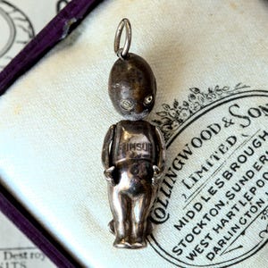 Antique English WWI Silver & Wood Fumsup Good Luck Charm Pendant 1914 ...
