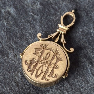 Unusual Antique Georgian English 9K Gold Locket Monogram Seal Fob ...