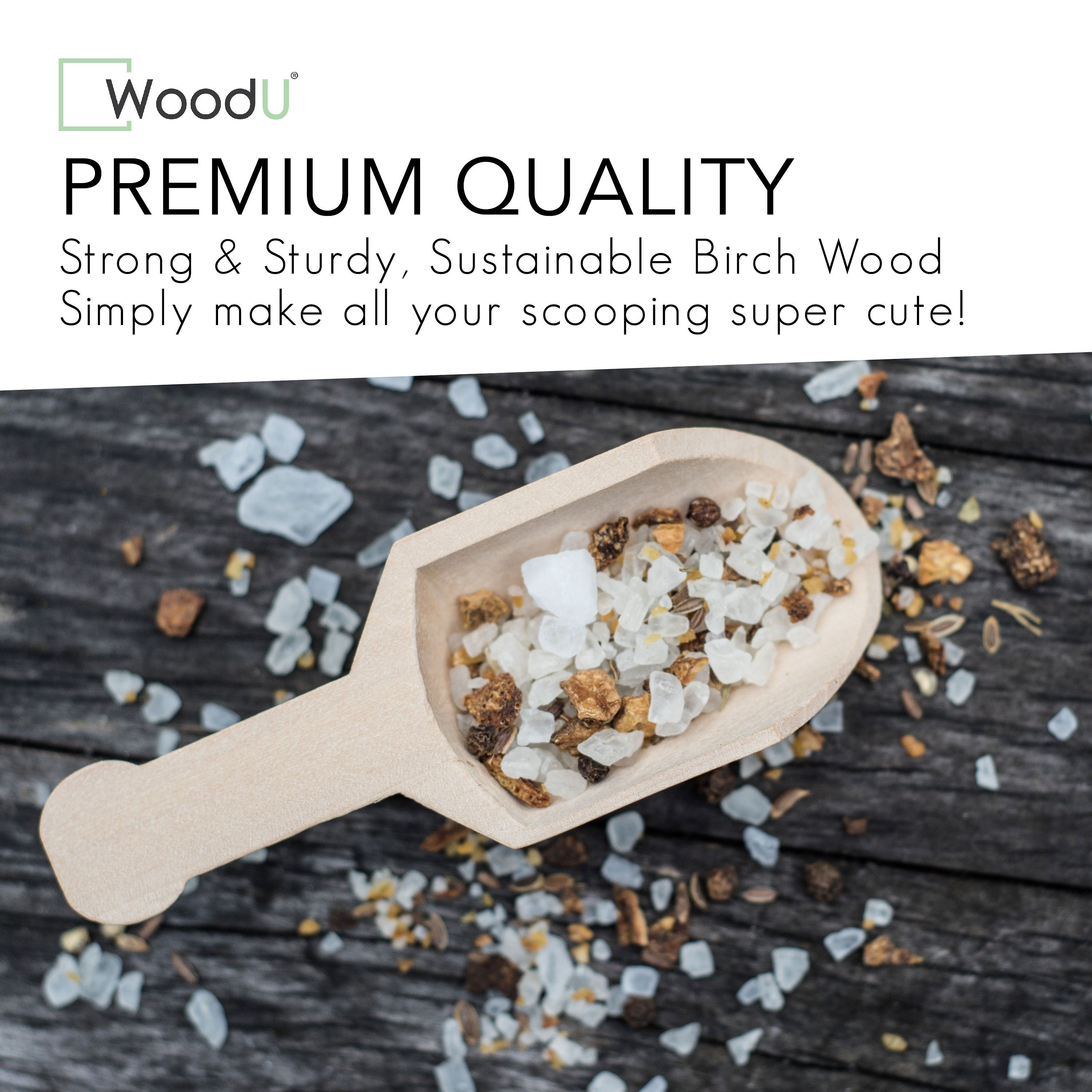 Woodu Mini Wooden Scoop 3 10pc Great Gift Eco-friendly - Etsy
