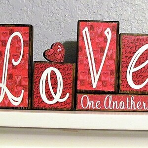 Love One Another Sign - Valentine Sign - John 13:34 - Religious Blocks ...