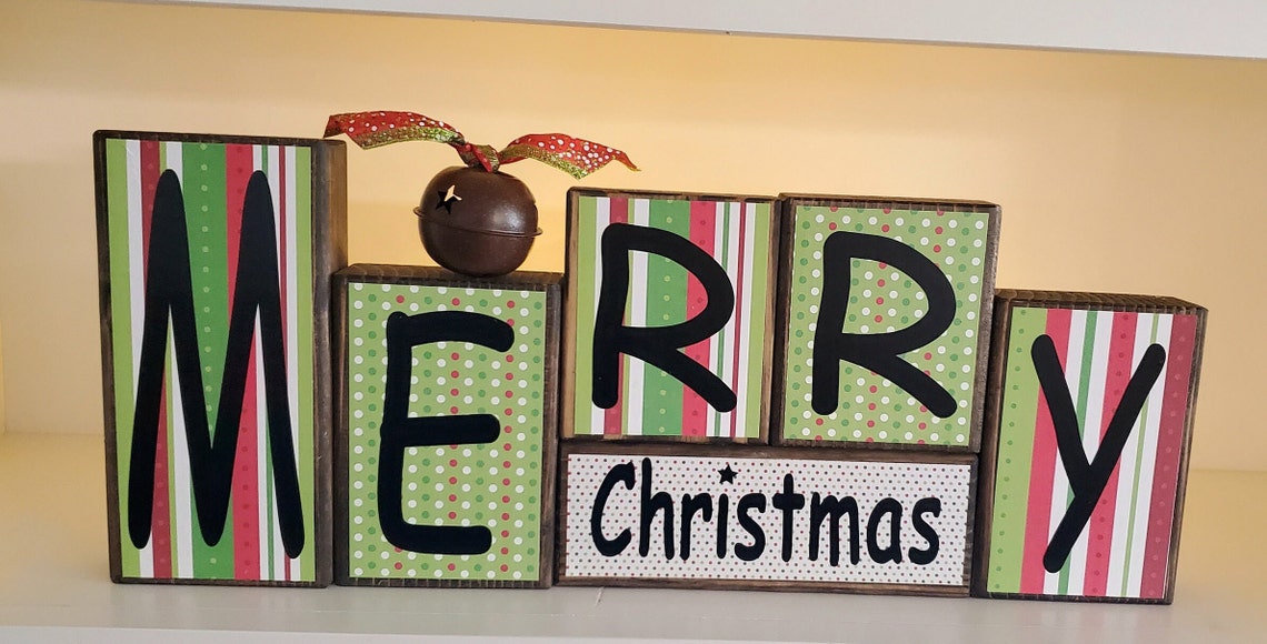 Holiday Blocks 4 in 1 Holiday Blocks Reversible Holiday | Etsy