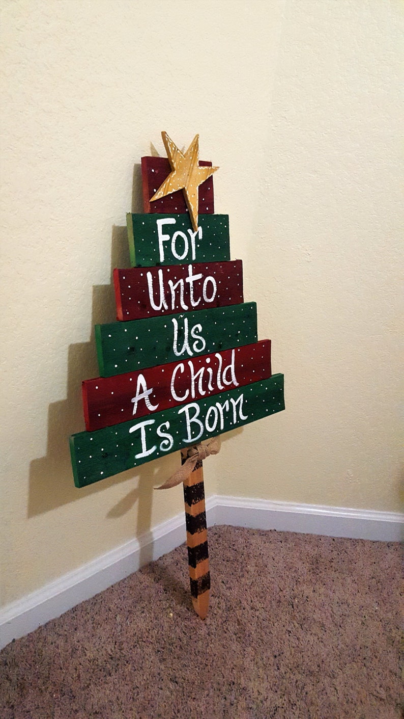 Christmas Tree Yard Art Rustic Yard Art Holiday Yard Sign Christmas ...