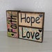 Wood Blocks - Faith Hope Love Blocks - Vinyl Letter Blocks - Rustic ...