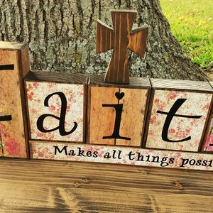 Faith Block Set - Faith Scripture Blocks - Religious Blocks - Vinyl ...