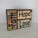 Wood Blocks - Faith Hope Love Blocks - Vinyl Letter Blocks - Rustic ...