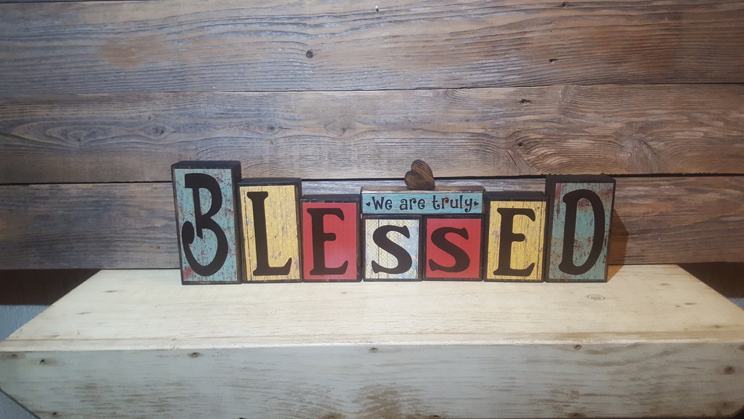 Blessed Sign - Jewel Tones- Blessed Scripture Sign- Truly Blessed ...